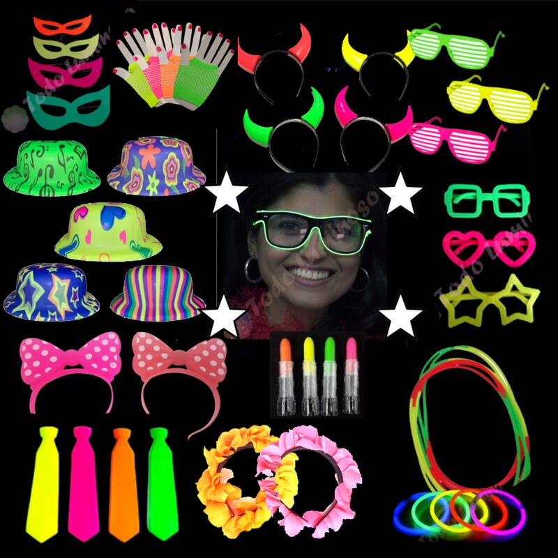 *Combo cotillon fluo/luminoso Risky 80-120 personas - Todo Luminoso
