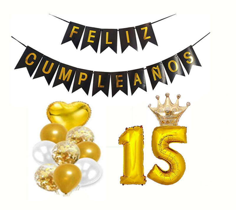 Combo globos 15 años con corona - Todo Luminoso